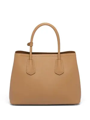 Prada Saffiano Leather Tote Bag - Brown