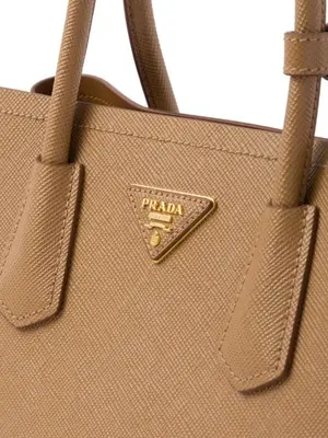 Prada Saffiano Leather Tote Bag - Brown