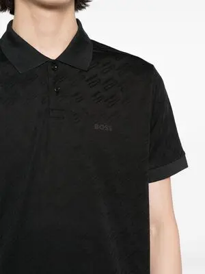 BOSS Logo-print Monogram-pattern Polo Shirt