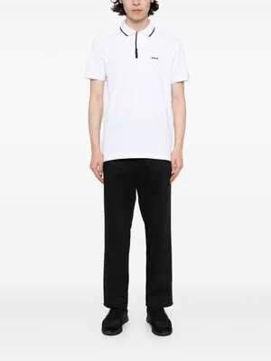 BOSS Logo-print Cotton Polo Shirt - White