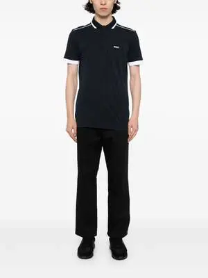 BOSS Logo-print Cotton Polo Shirt - Blue