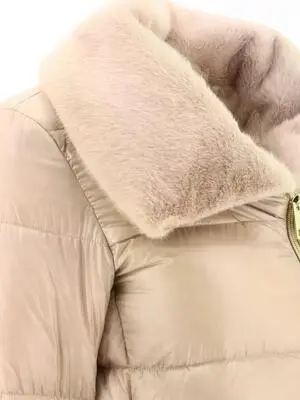 Herno Quilted Jacket With Faux-fur Collar - Neutrals