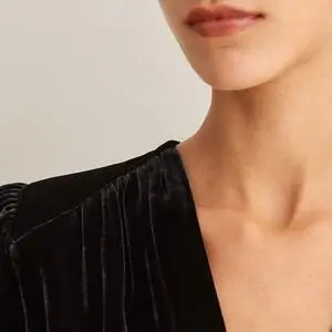 ME+EM Silk-blend Velvet Draped Midi Dress