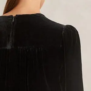 ME+EM Silk-blend Velvet Draped Midi Dress