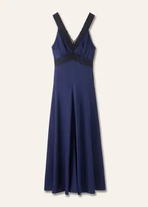 ME+EM Satin And Lace Full-length Slip Dress