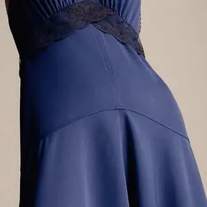 ME+EM Satin And Lace Full-length Slip Dress