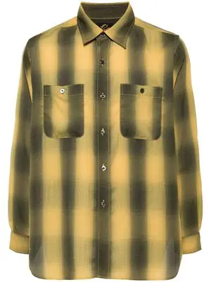 Needles Plaid Check-print Long-sleeve Shirt - Yellow