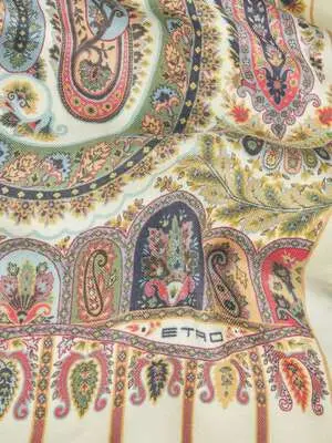 Etro Printed Silk And Cashmere Scarf - Neutrals