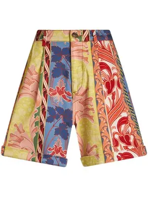 Etro Graphic-print Twill Shorts