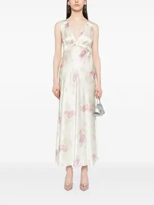 LoveShackFancy Suniva Silk Maxi Slip Dress