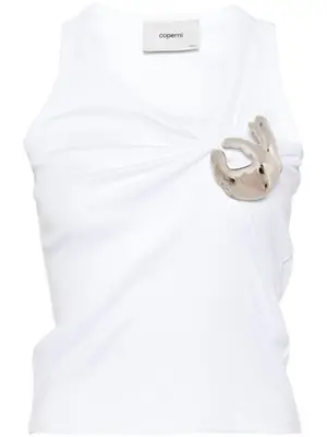 Coperni Emoji Cotton Tank Top - White