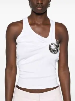 Coperni Emoji Cotton Tank Top - White