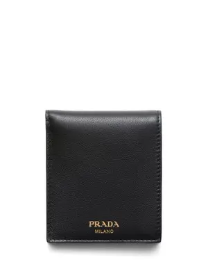 Prada Logo-stamp Bi-fold Leather Wallet