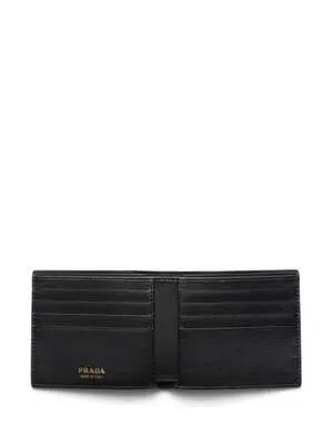 Prada Logo-stamp Bi-fold Leather Wallet