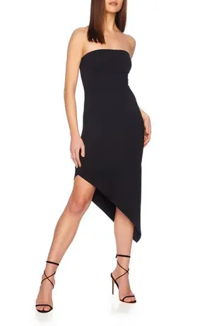 Susana Monaco Asymmetric Strapless Dress - Black