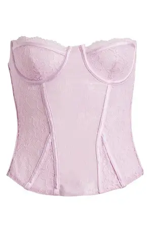 MISTRESS ROCKS Strapless Lace Corset Top - Orchid
