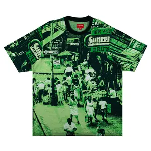 Supreme Street Scene Jacquard Short-sleeve Top - Green