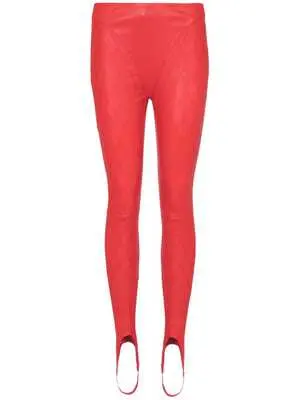 Balmain Quilted Leather Stirrup Leggings