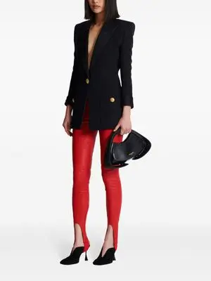 Balmain Quilted Leather Stirrup Leggings