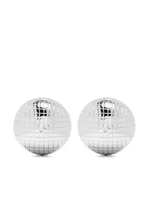 Yvonne Léon 9kt White Gold Diamond Disco Ball Earrings - Silver