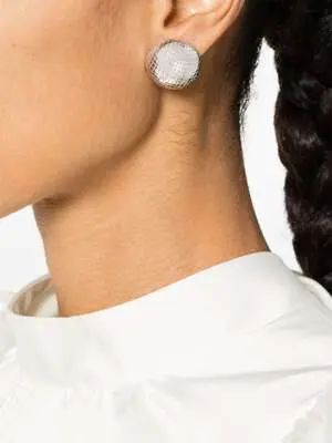 Yvonne Léon 9kt White Gold Diamond Disco Ball Earrings