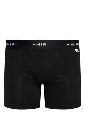 Amiri Logo-waistband Cotton Boxers - Black