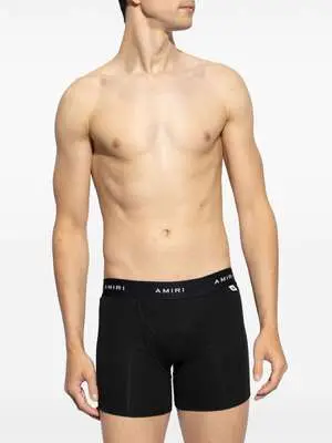 Amiri Logo-waistband Cotton Boxers - Black