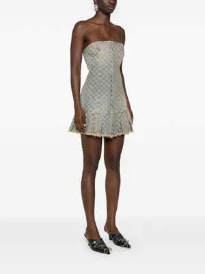 MISBHV Monogram-jacquard Denim Mini Dress