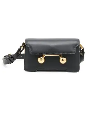 Marni Marni Mini Trunkaroo Leather Shoulder Bag - Black