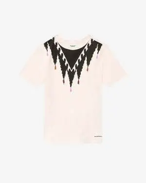 MARANT ETOILE Zewel T-shirt - Ecru/faded Black