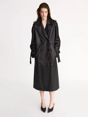 Max Mara Nappa Leather Trench Coat