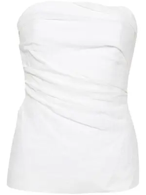 Tove Draped Linen Strapless Top