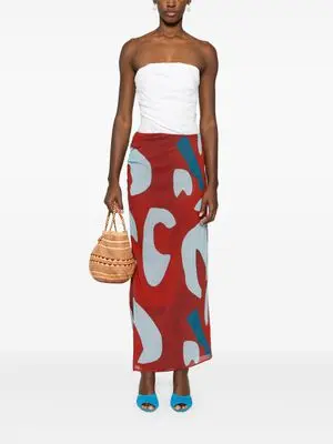 Tove Draped Linen Strapless Top