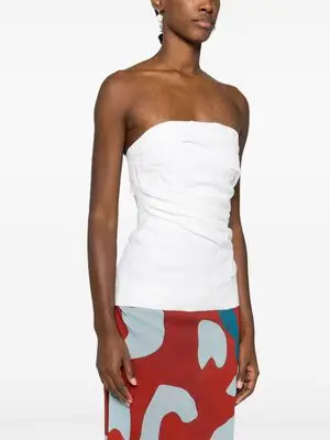 Tove Draped Linen Strapless Top
