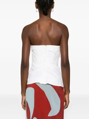Tove Draped Linen Strapless Top
