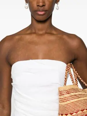 Tove Draped Linen Strapless Top