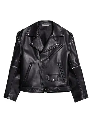 Helmut Lang Men's Astro Leather Biker Jacket - Black  - Black