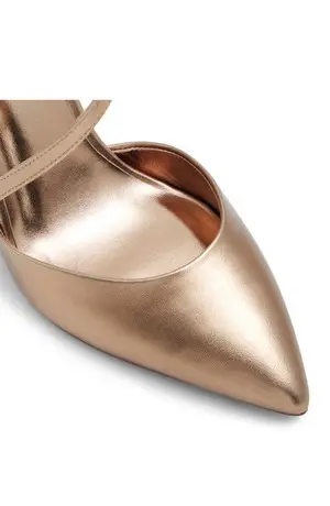 Aldo Milley Ankle Strap Pointed Toe Pump - Gold