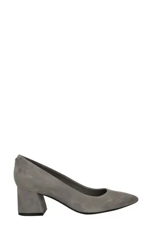 Calvin Klein Lenott Leather Pumps - Medium Grey