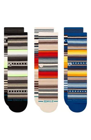 Stance Stance Curren Mismatched Stripe Crew Socks - 3-Pack Blue