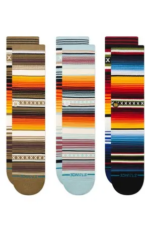 Stance Stance Curren Mismatched Stripe Crew Socks - 3-Pack Multi
