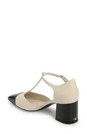 FERRAGAMO Marilu Two-tone T-strap Pump