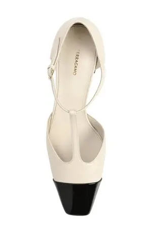 FERRAGAMO Marilu Two-tone T-strap Pump