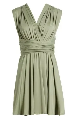 NIKKI LUND Belle Cross Back Mini Dress - Green