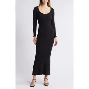 NIKKI LUND Long Sleeve Sculpting Knit Maxi Dress