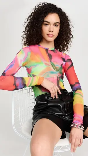AFRM Kaylee Crewneck Mesh Top
