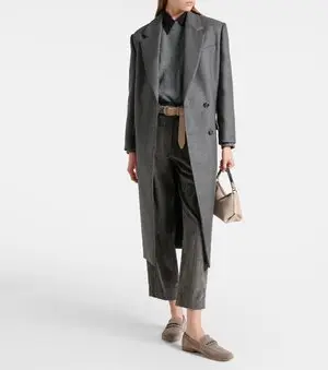 Brunello Cucinelli Pleated Cotton Straight Pants