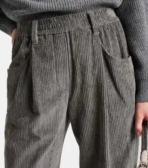 Brunello Cucinelli Pleated Cotton Straight Pants