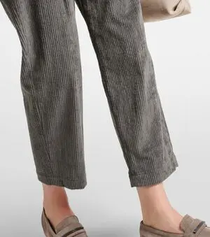 Brunello Cucinelli Pleated Cotton Straight Pants