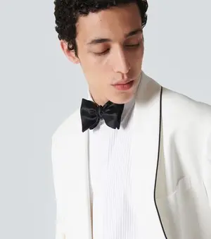 Brunello Cucinelli Silk And Cotton Satin Bow Tie - Black